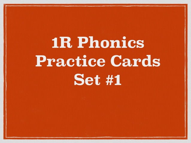 IRLA 1R Phonics Practice Set #1 | PPT