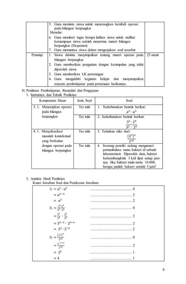 1 rpp bilangan berpangkat 2018 | DOCX