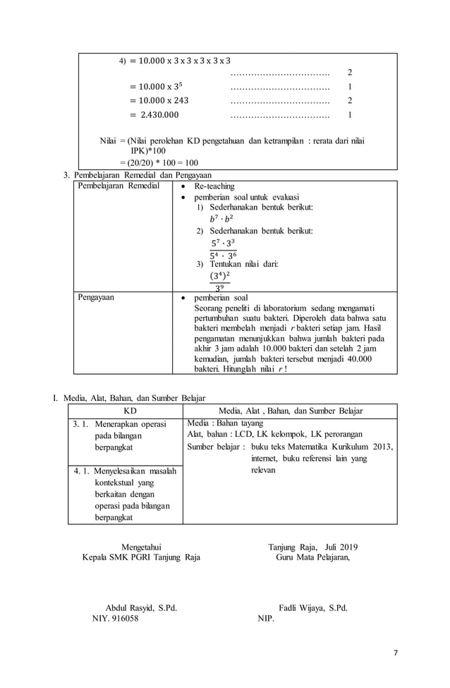 1 rpp bilangan berpangkat 2018 | DOCX