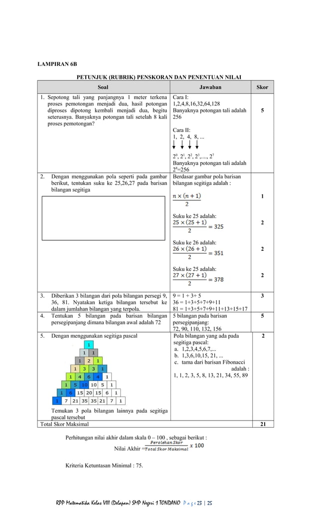 1 rpp pola bilangan | DOC