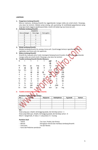 RPP Kelas X tembang kinanthi | PDF