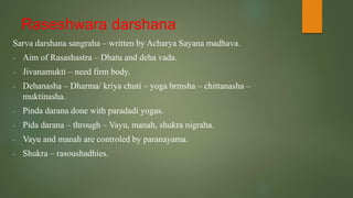 1 introduction and history of Rasashastra. Dr.Mahantesh Rudrapuri | PPTX