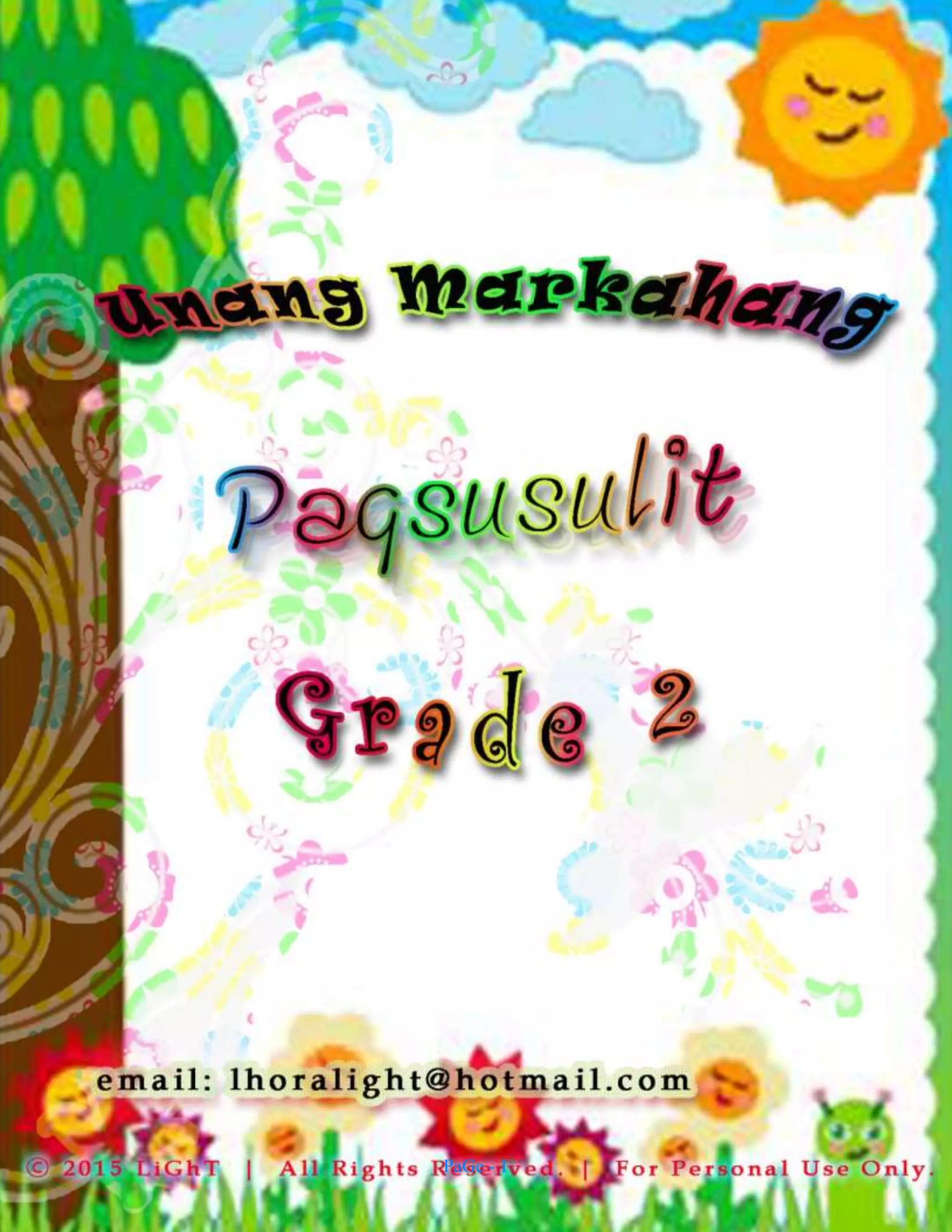 K TO 12 GRADE 2 UNANG MARKAHANG PAGSUSULIT | PDF
