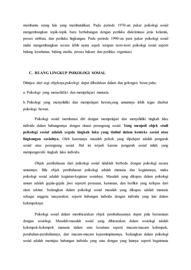 1 ruang lingkup psi sosial | PDF