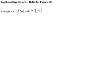 1 rules for exponents | PPS