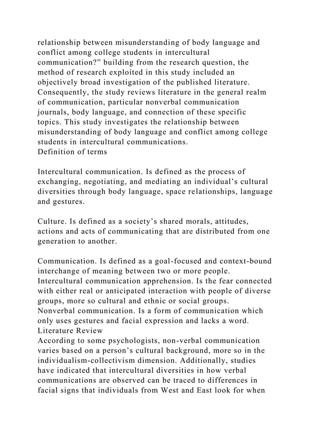 1Running head BODY LANGUAGE AND CONFLICTBODY LANGUAGE AND C.docx