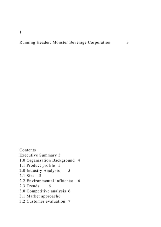 1Running Header Monster Beverage Corporation3.docx