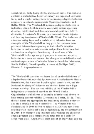 1Running head FINAL ANALYSIS OF THE VINELAND-IIPAGE.docx
