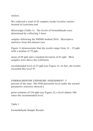 1 Running head FORMALDEHYDE EXPOSURE ASSESSMENT .docx