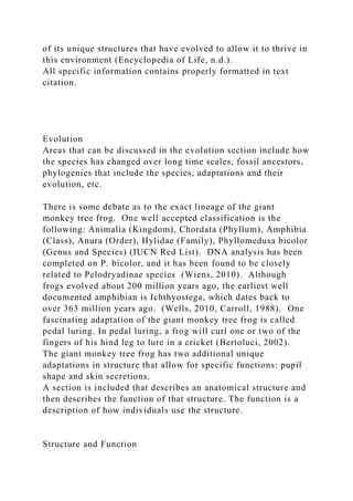 1Running Head GIANT TREE FROG PROFILEGIANT TREE FROG PROFILE.docx