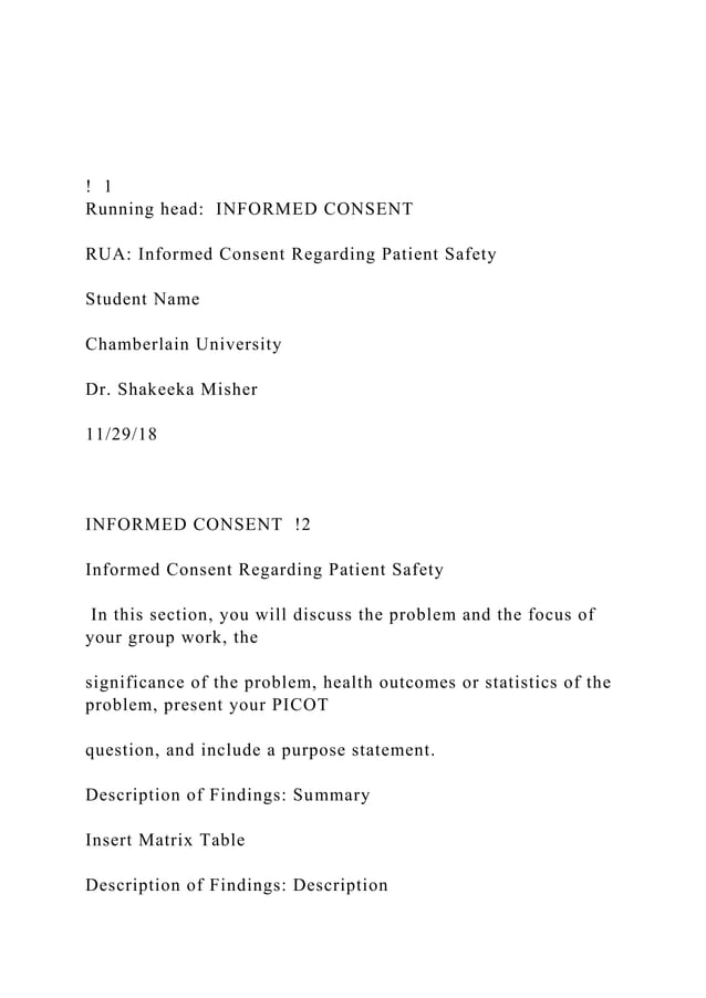 ! 1Running head INFORMED CONSENT RUA Informed Consen.docx