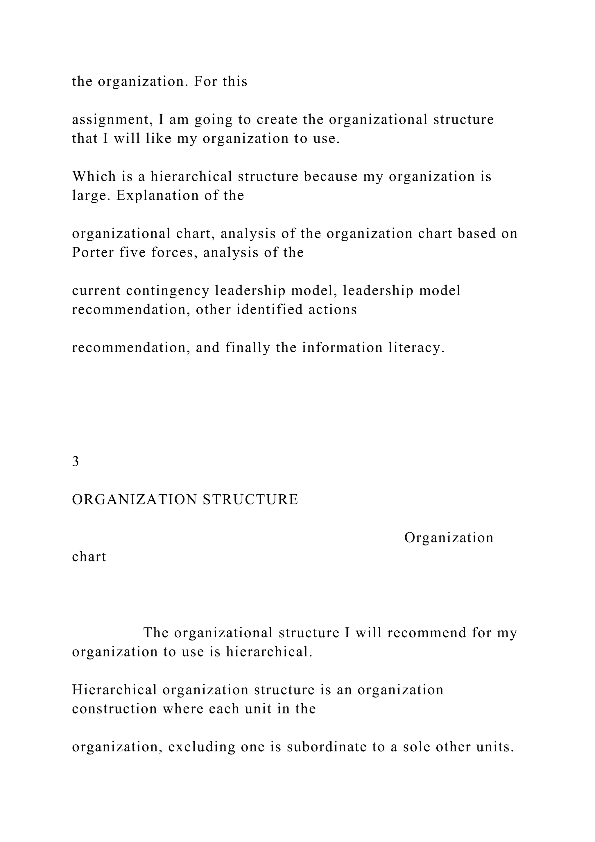 1Running Head ORGANIZATION STRUCTURE .docx