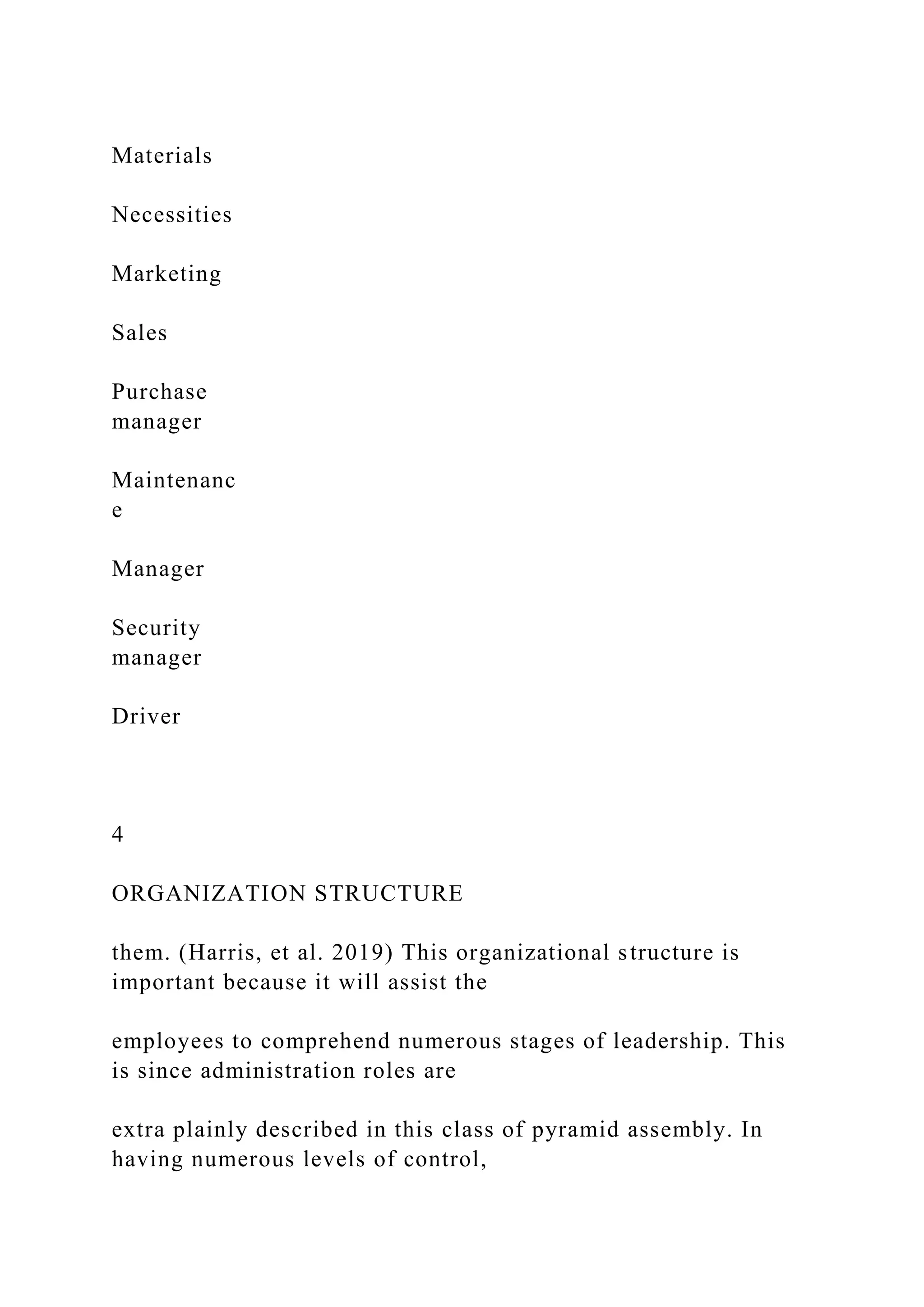 1Running Head ORGANIZATION STRUCTURE .docx