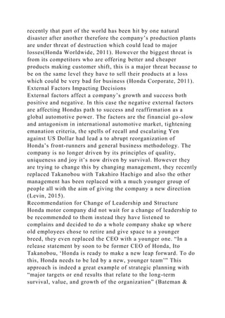 1Running head SWOT Analysis Honda Motor Company.docx