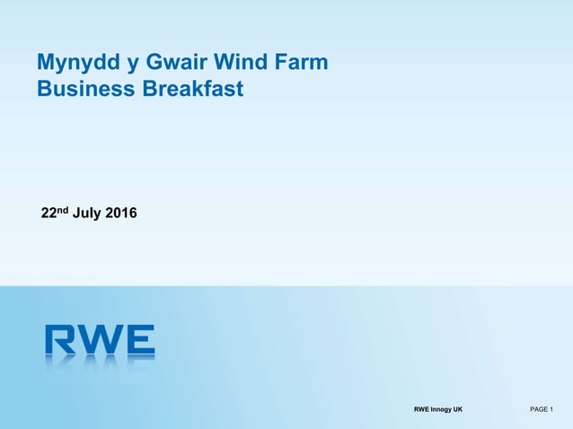 RWE Mynydd y Gwair Supply Chain Event - Tim James / Kirsty Curry | PPTX