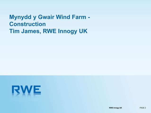 RWE Mynydd y Gwair Supply Chain Event - Tim James / Kirsty Curry | PPT
