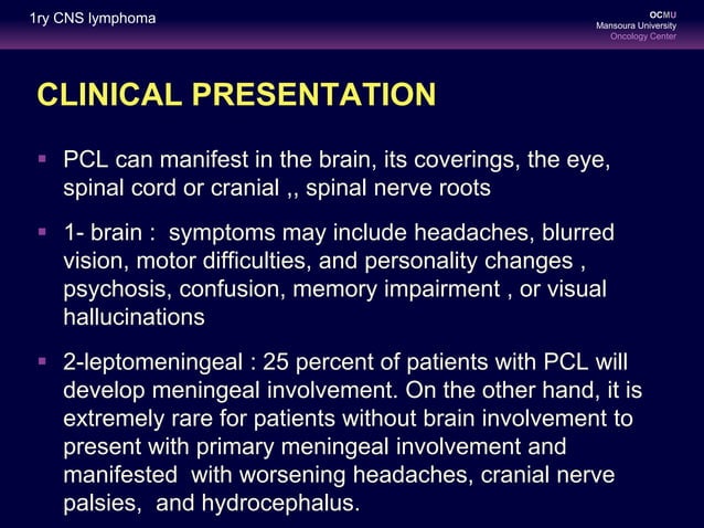 Primary central nervous system lymphoma.ppt