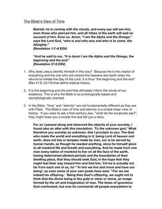 Biblical View of Time | PDF | Christianity | Religion & Spirituality