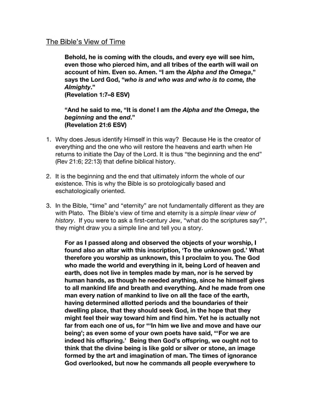 Biblical View of Time | PDF | Christianity | Religion & Spirituality