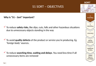 1S - Sort.pptx The first stage of 5S describing how to sort within the ...