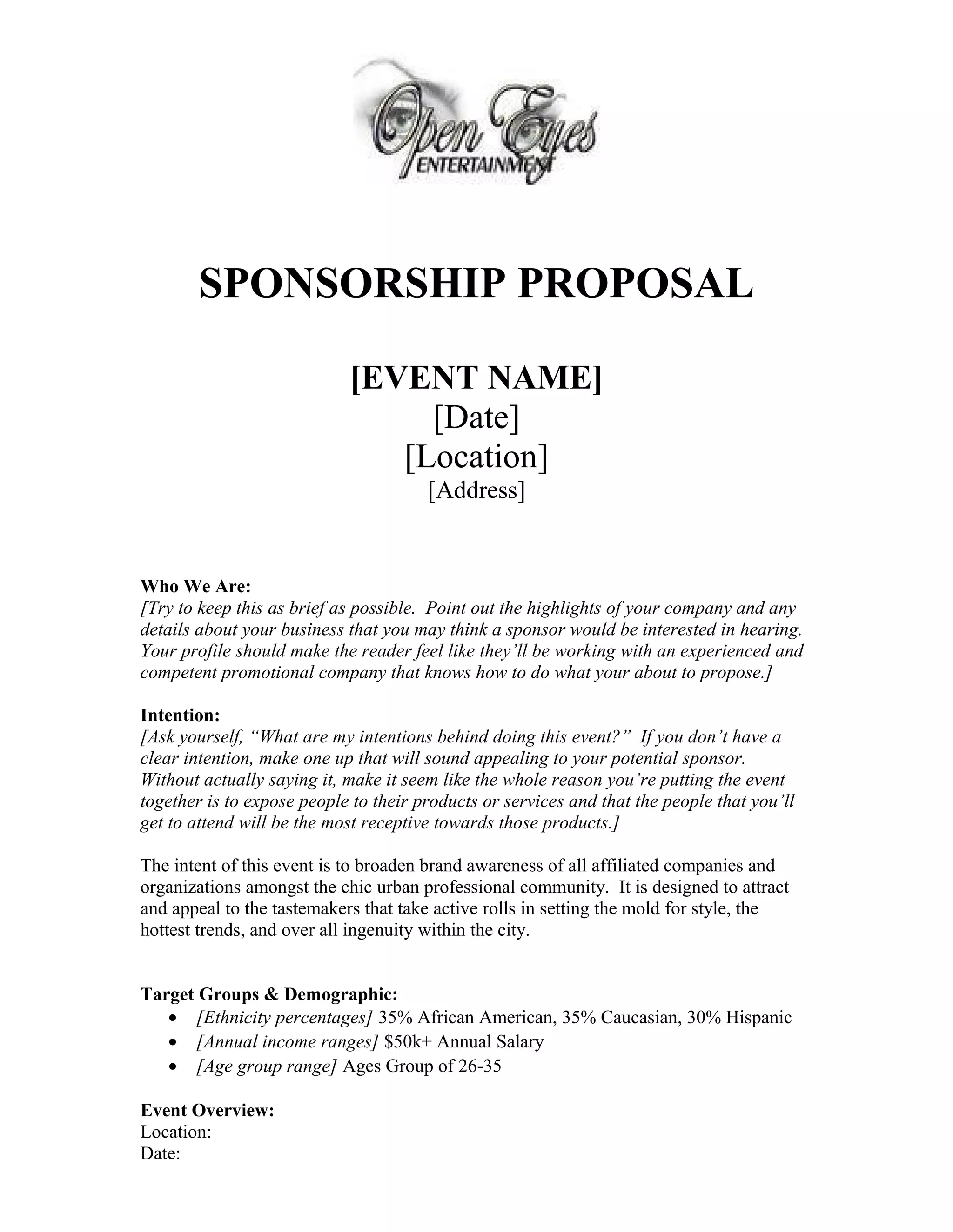 Sponsorship proposal | DOC