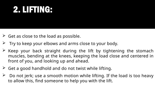 1 SAFETY Lifting & Shifting electric.pptx | Weightlifting | Sports