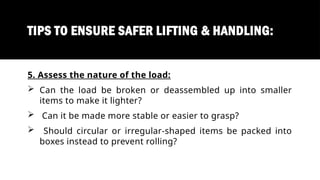 1 SAFETY Lifting & Shifting electric.pptx | Weightlifting | Sports