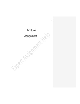 Taxation Law Assignment | PDF