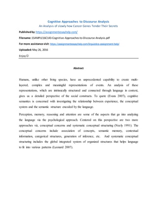 1 sample16c143 cognitive-approaches-to-discourse-analysis | PDF
