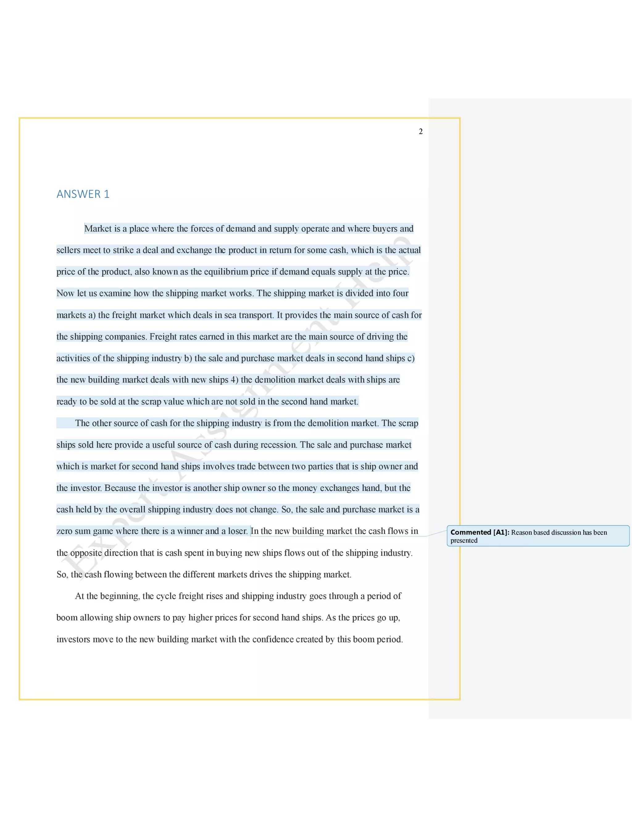 Maritime Economics Assignment | PDF