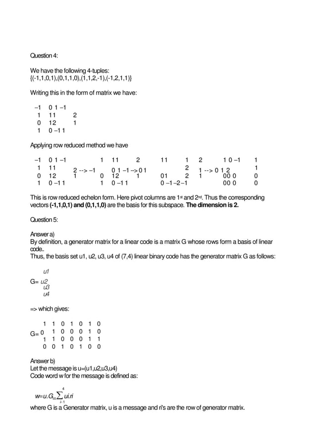 SIT292 Linear Algebra 2013 | PDF