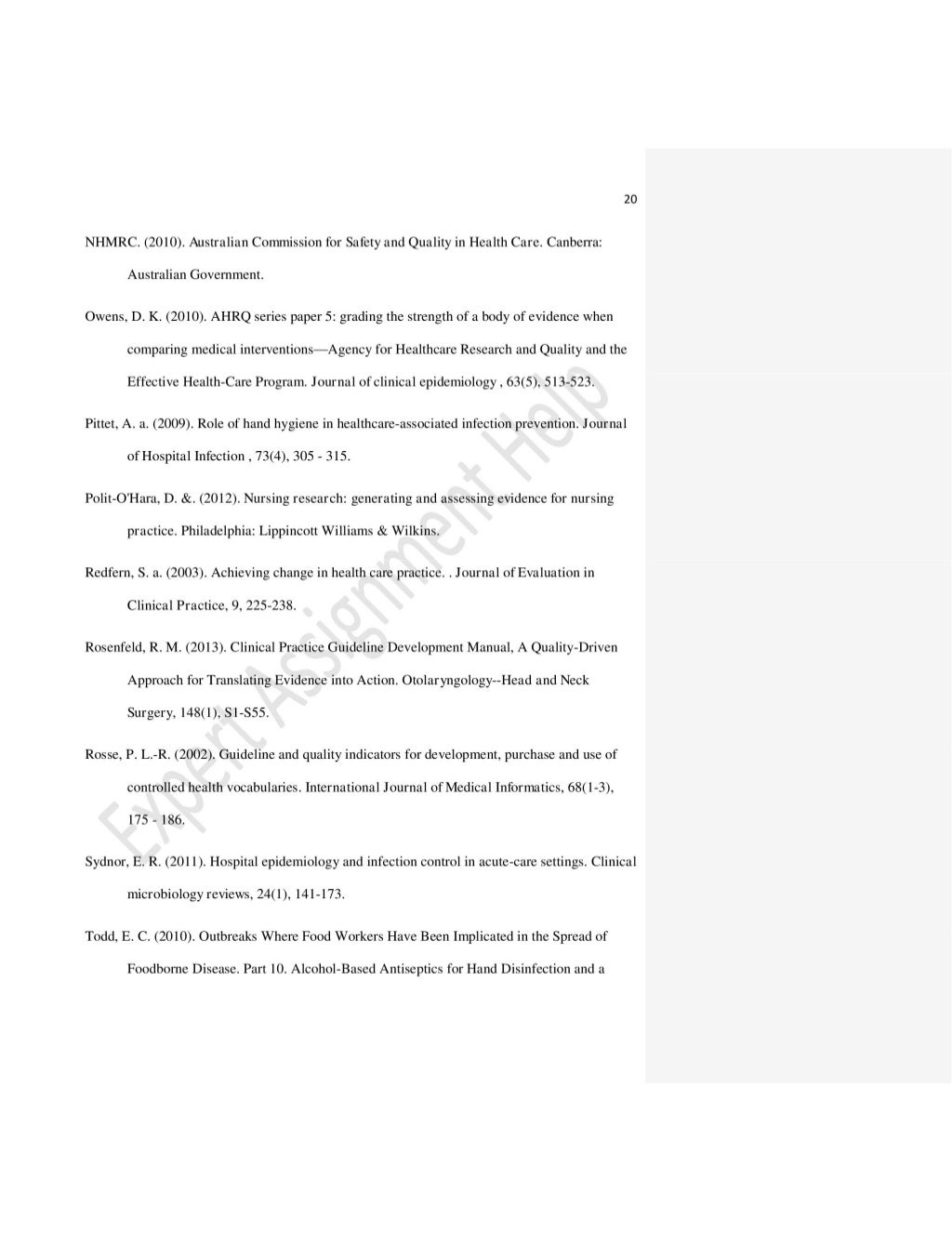 Research Appraisal of a Clinical Practice Guideline