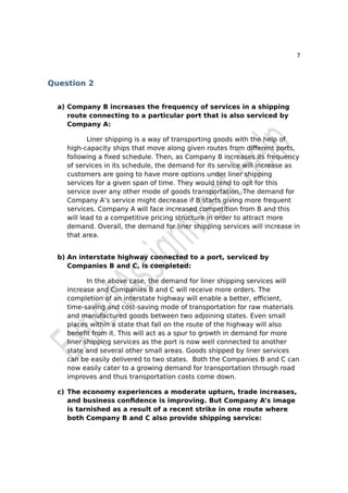 Questions on Maritime and Logistics Management | PDF