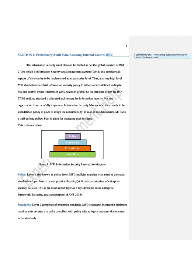 Prepare a Preliminary Audit Plan based on a Case Study | PDF