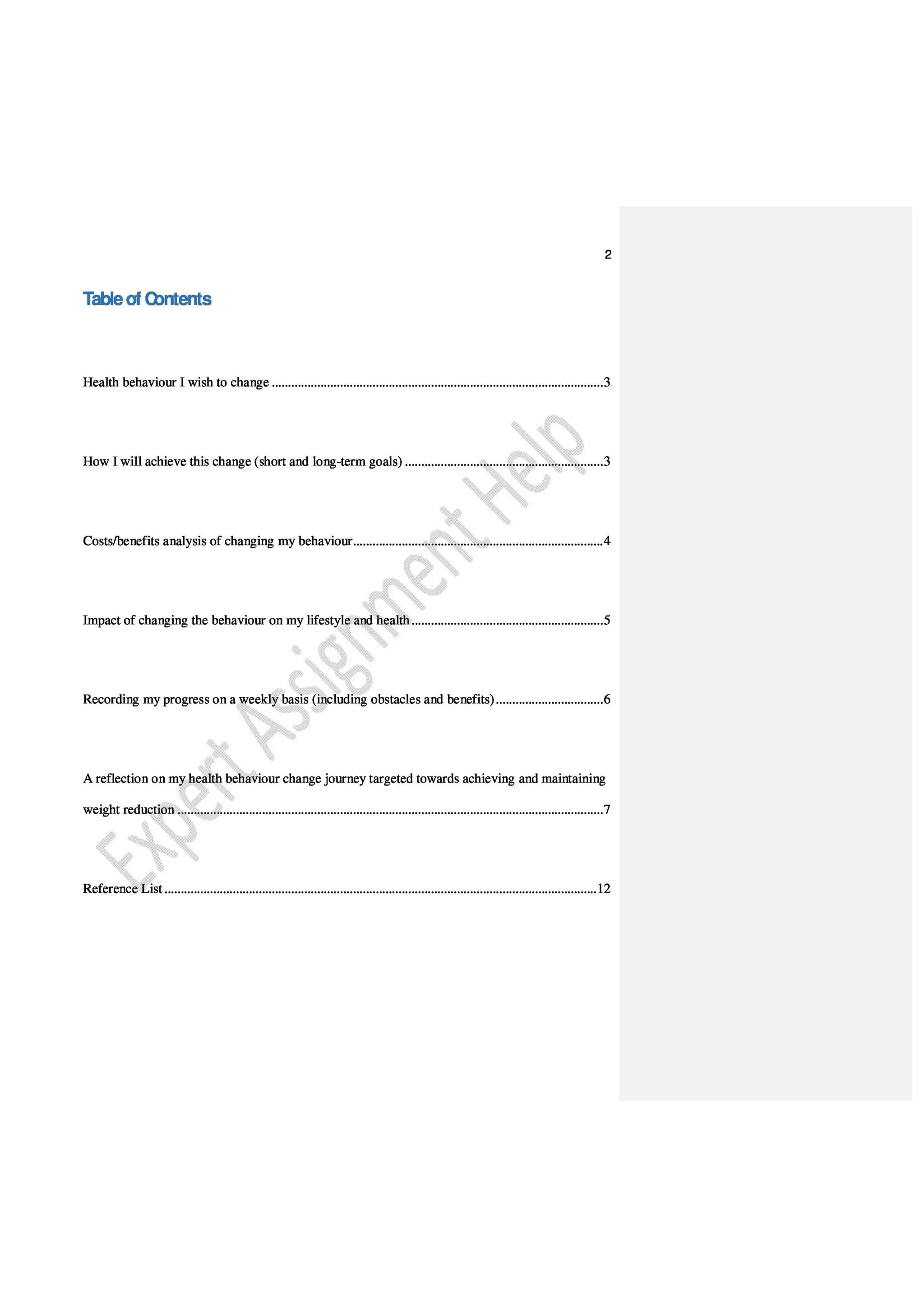 Nursing Diary Writing:Health Behaviour Change Diary Entry | PDF