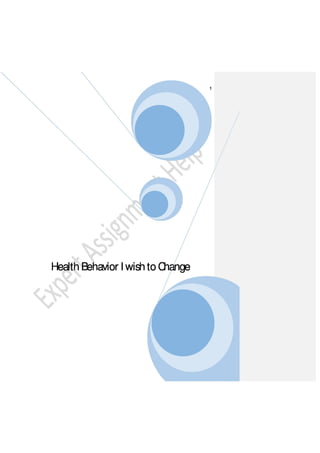 Nursing Diary Writing:Health Behaviour Change Diary Entry | PDF