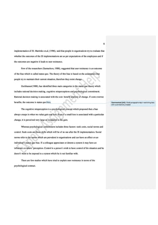 Management Issue Proposal- User Resistance in IT Enterprises | PDF