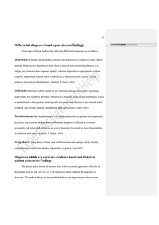Nursing Case Study Dementia | PDF