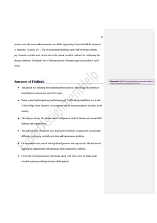 Nursing Case Study Dementia | PDF