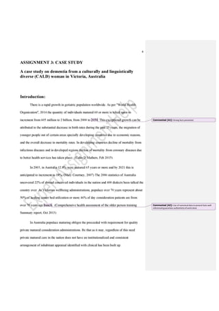 Nursing Case Study Dementia | PDF