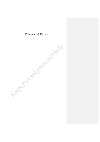 Colorectal Cancer Nursing Case Study | PDF