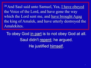 1 samuel 15b saul's backsliding | PPT