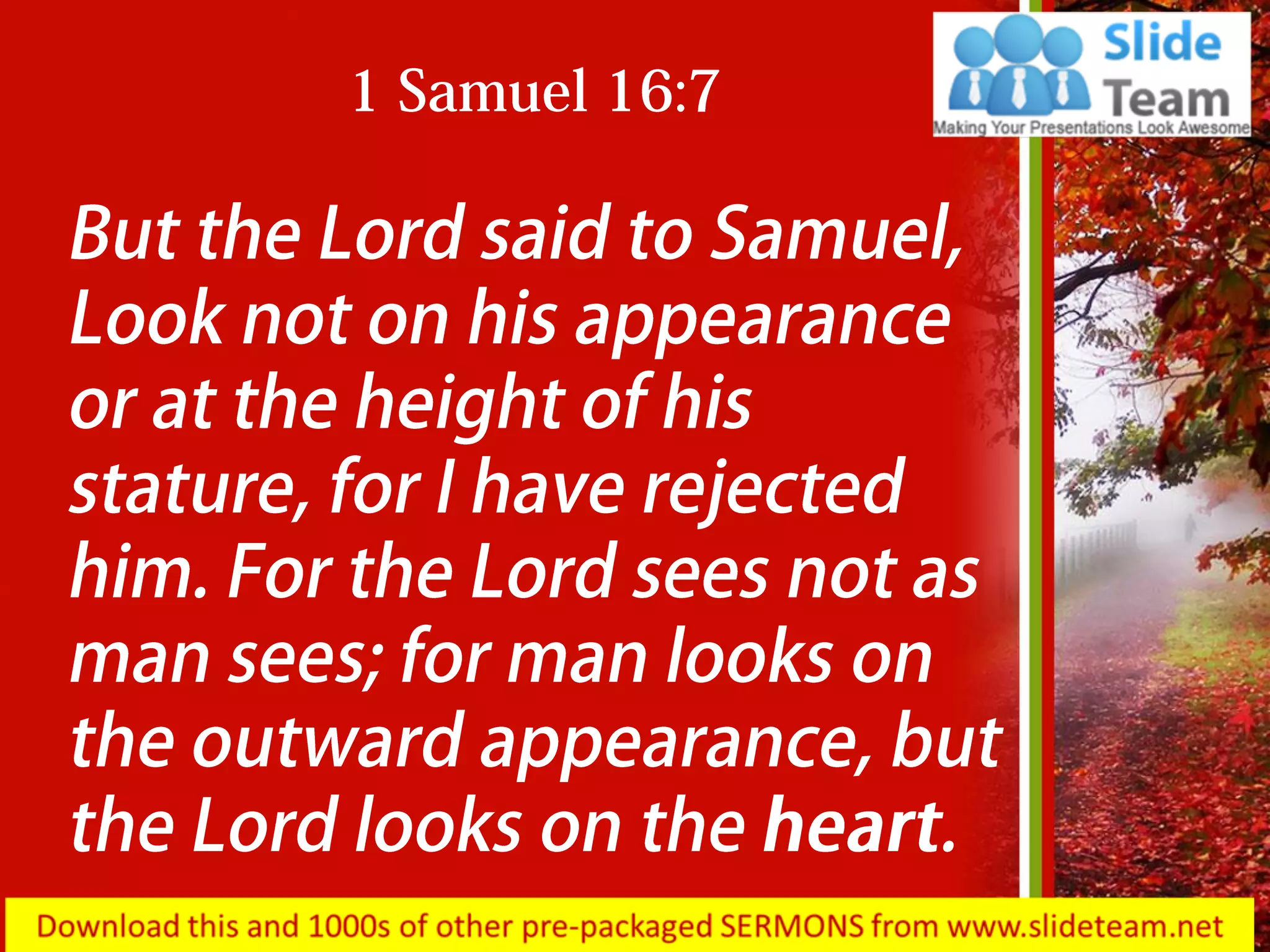 1 samuel 16 7 the lord looks at the heart power point church sermon | PDF