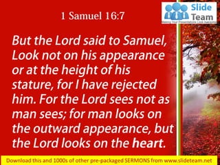 1 samuel 16 7 the lord looks at the heart power point church sermon | PDF