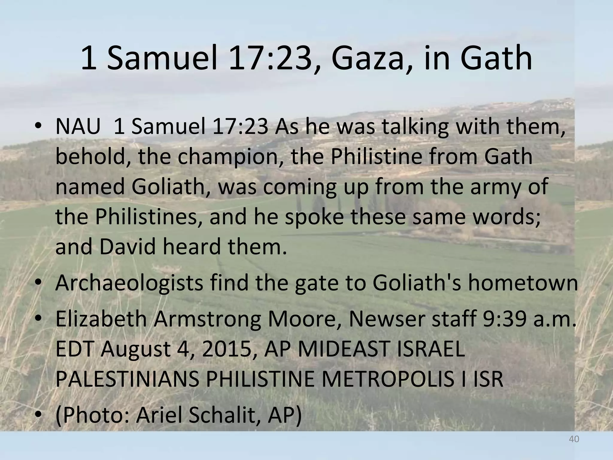 1 Samuel 17, The Valley of Elah; Nephilim, Giants; Goliath; Bronze age ...