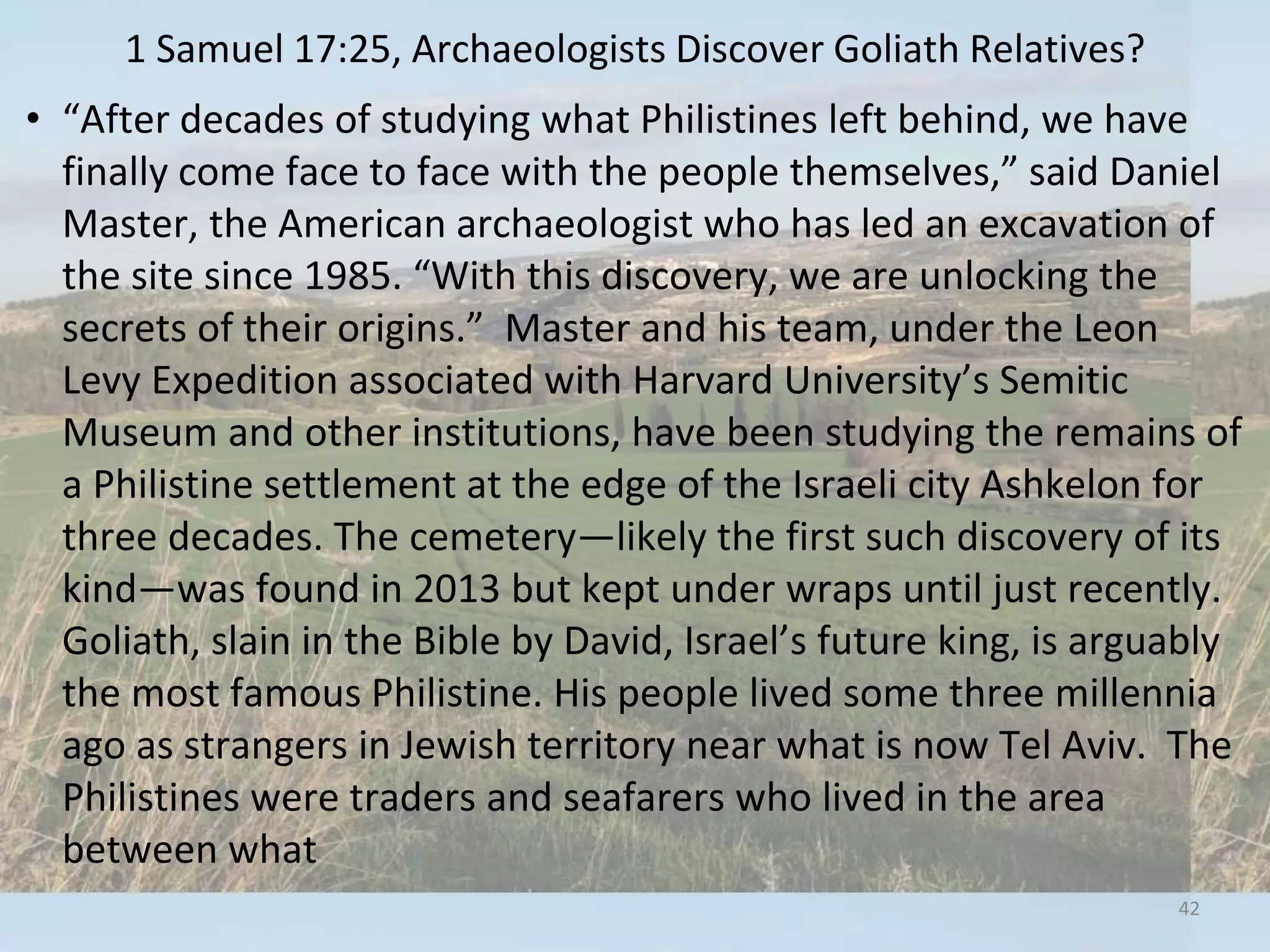 1 Samuel 17, The Valley of Elah; Nephilim, Giants; Goliath; Bronze age ...