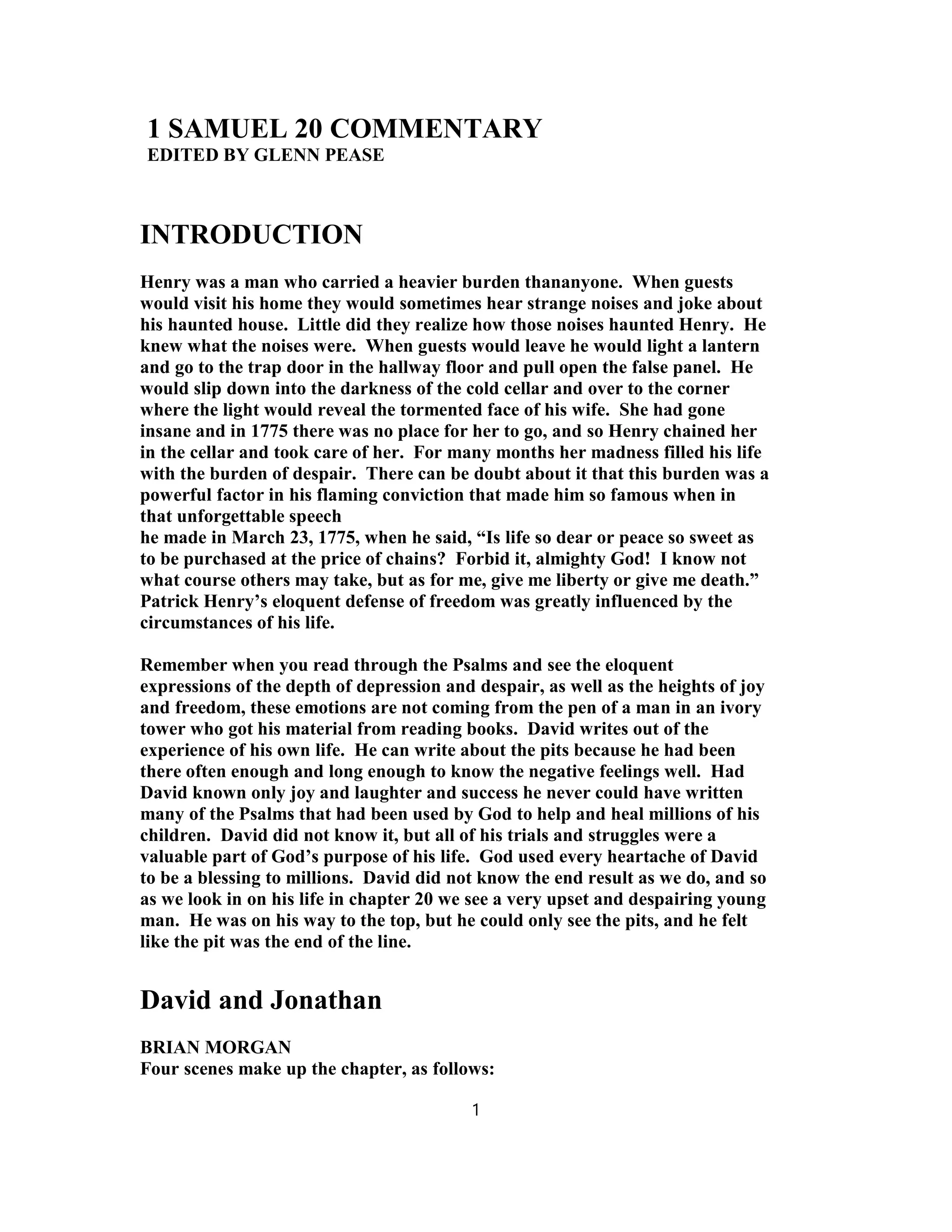 1 samuel 20 commentary | PDF