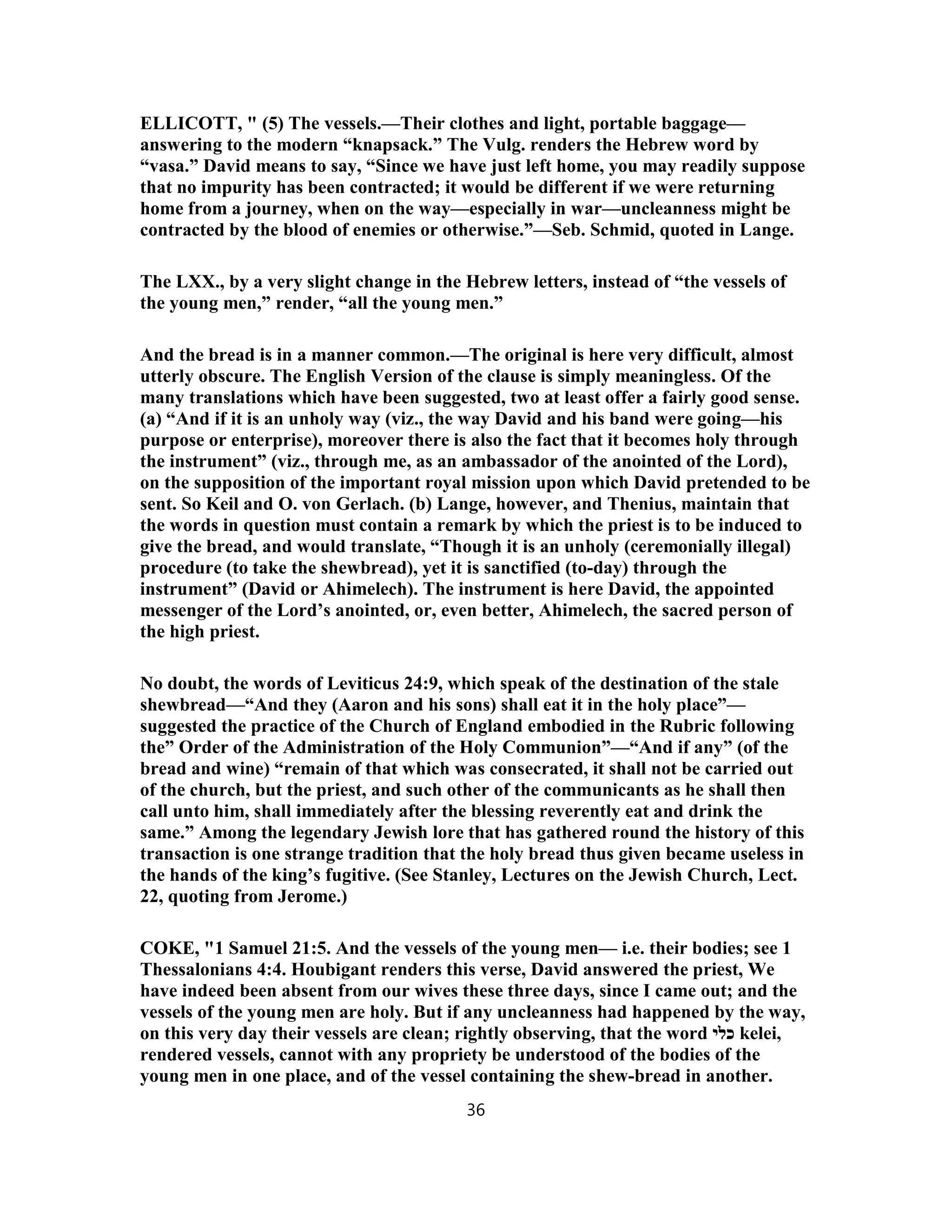 1 samuel 21 commentary | PDF