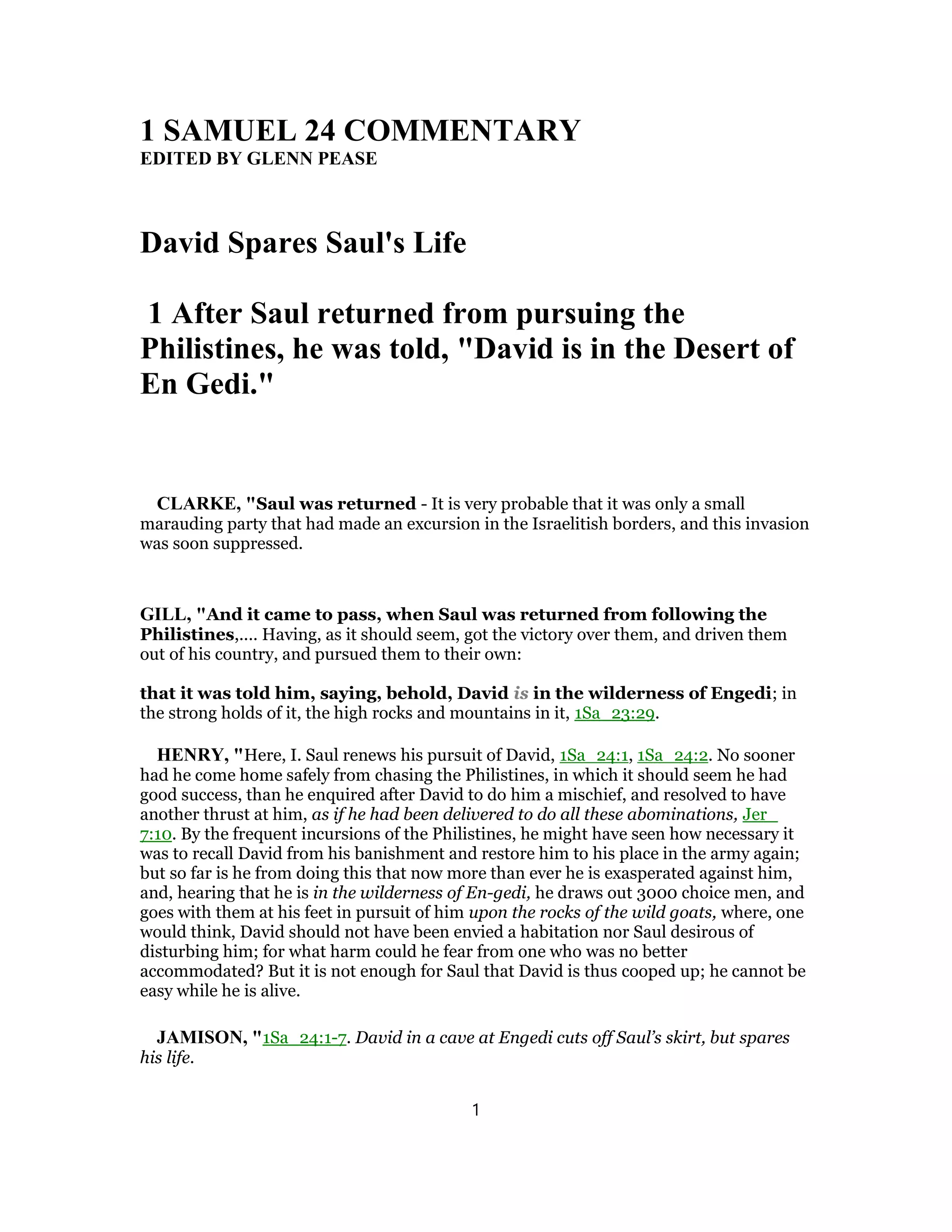 1 samuel 24 commentary | PDF
