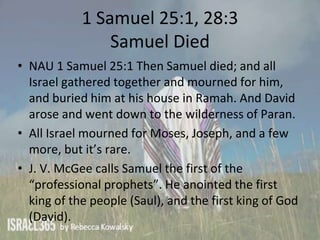 1 Samuel Chapters 25-31, Rejecting God and His Revelation Is Irrational ...